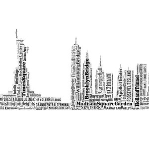 New York Skyline Word Art Typography Print Poster - Etsy
