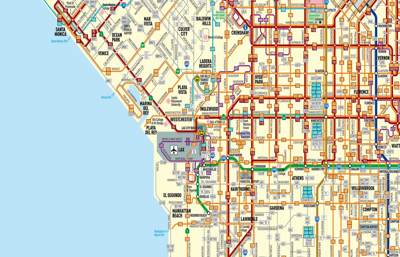 Los Angeles - California - Map - Metro Map - Print - Poster - Subway ...