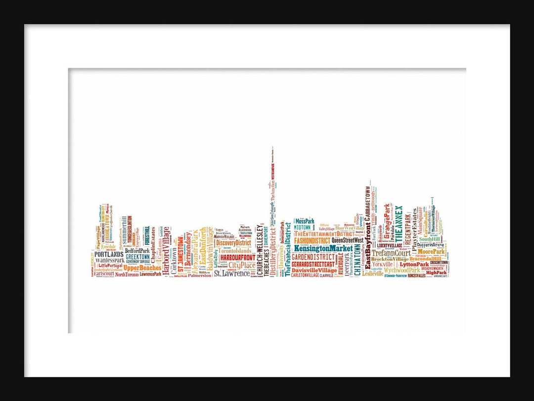 Toronto Canada Skyline Word Art Typography Color Print Poster - Etsy