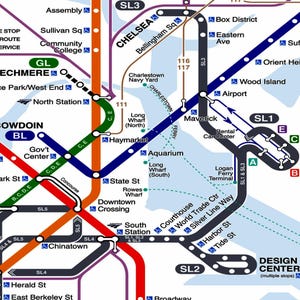 Boston - Map - Metro Map - Print - Poster - MTA - Etsy