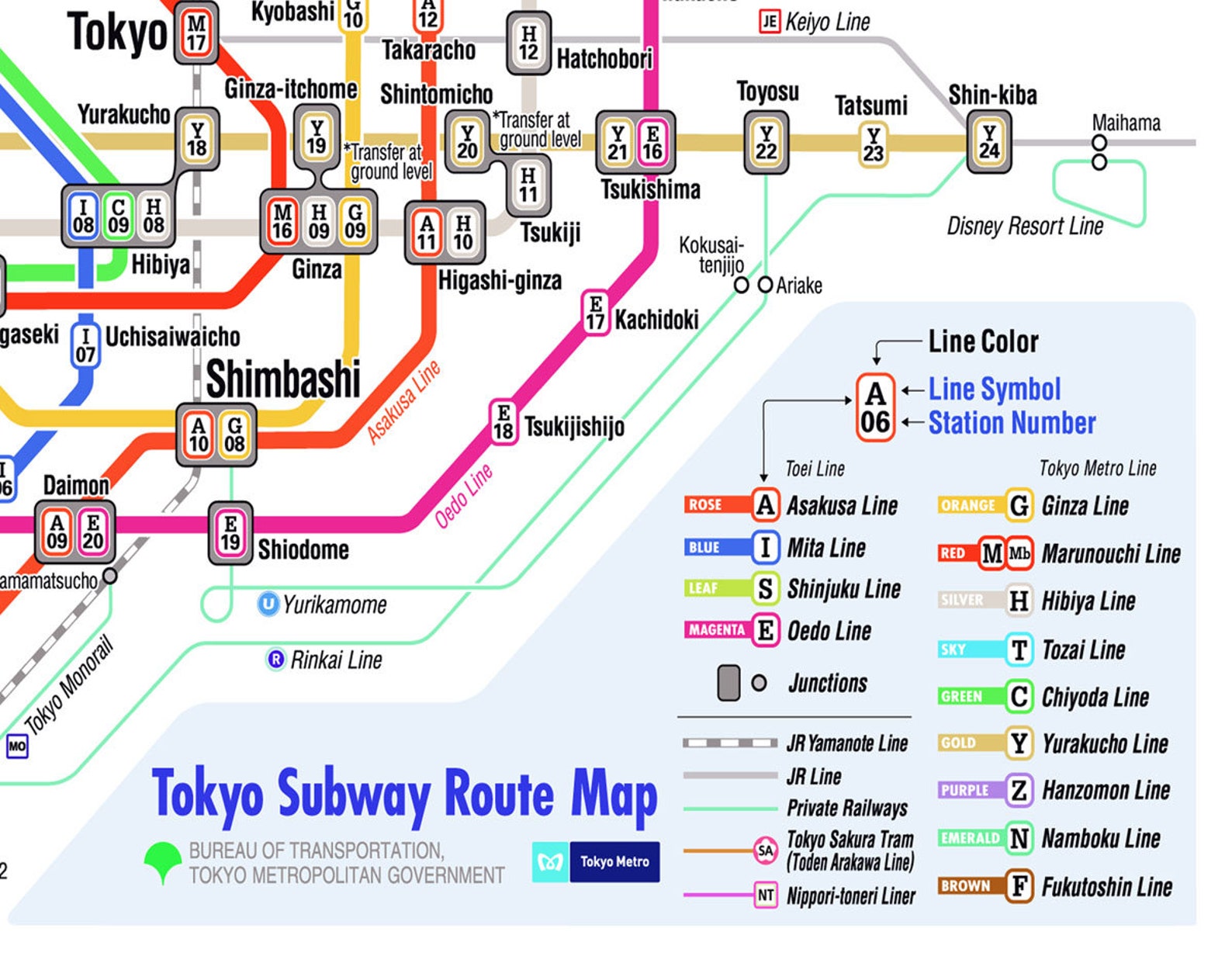 Tokyo - Map - Metro Map - Subway - Japan - Print - Poster - Etsy