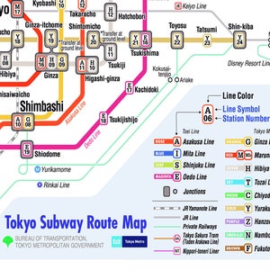 Tokyo - Map - Metro Map - Subway - Japan - Print - Poster - Etsy