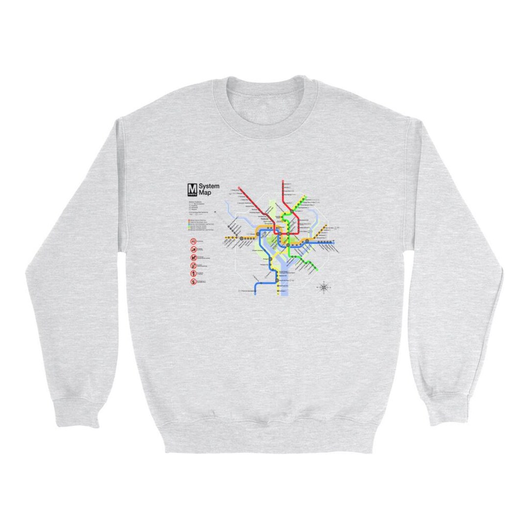 Sweatshirts - Washington DC - Metro - Map - Etsy