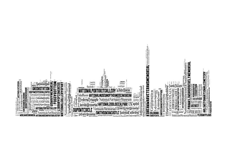 Washington Skyline Word Art Typography Print Poster Map - Etsy