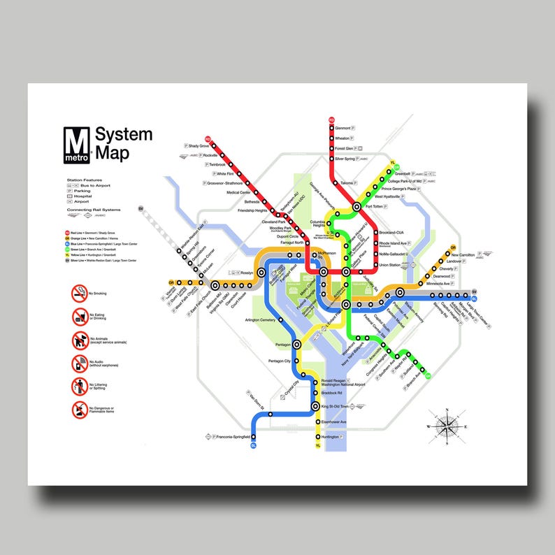 Sweatshirts - Washington DC - Metro - Map - Etsy