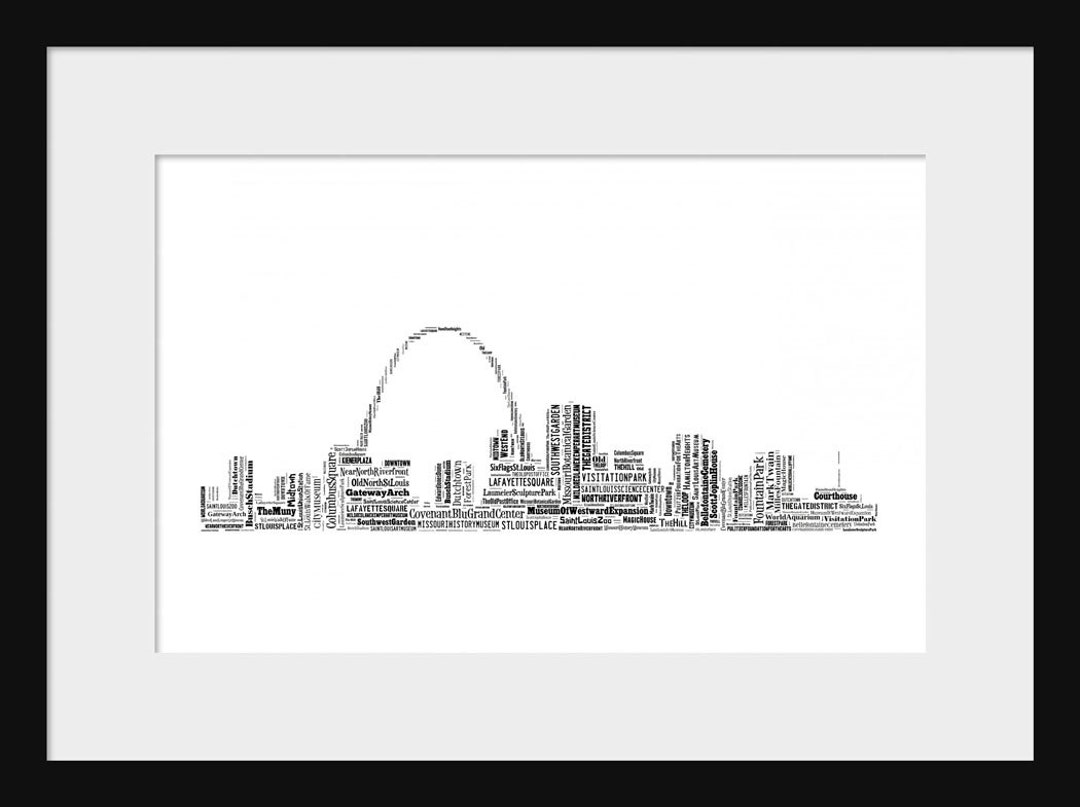St. Louis Skyline Word Art Typography Print Poster - Etsy