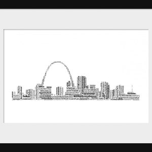 St. Louis Skyline Word Art Typography Print Poster - Etsy
