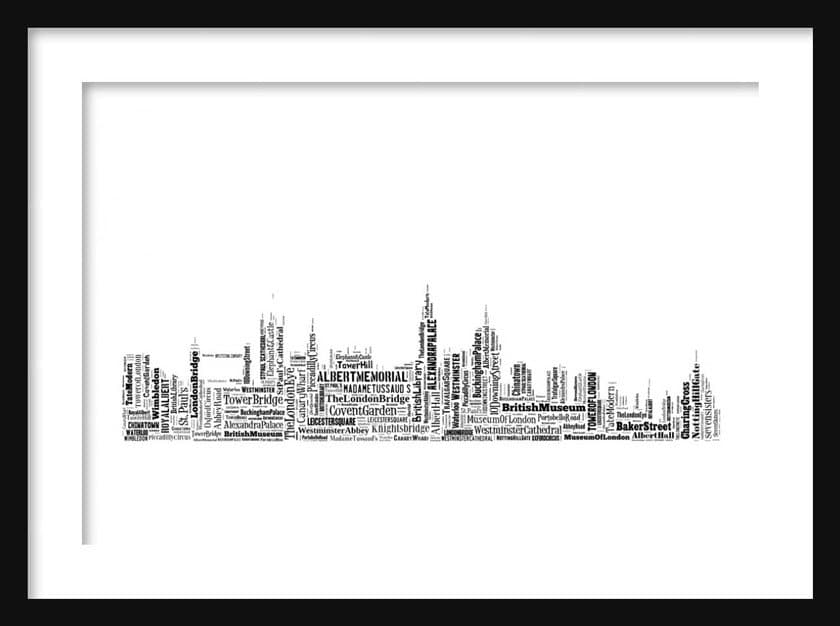London Skyline Word Art Typography Print Poster Map - Etsy