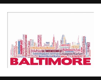Baltimore Typography | Etsy