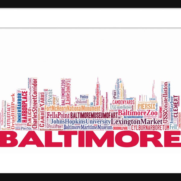 Baltimore Typography - Etsy