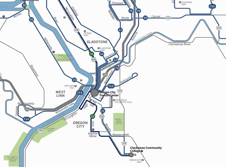 Portland - Oregon - Map - Metro Map - Print - Poster - MTA - Etsy