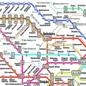 Tokyo - Map - Metro Map - Subway - Japan - Print - Poster - Etsy