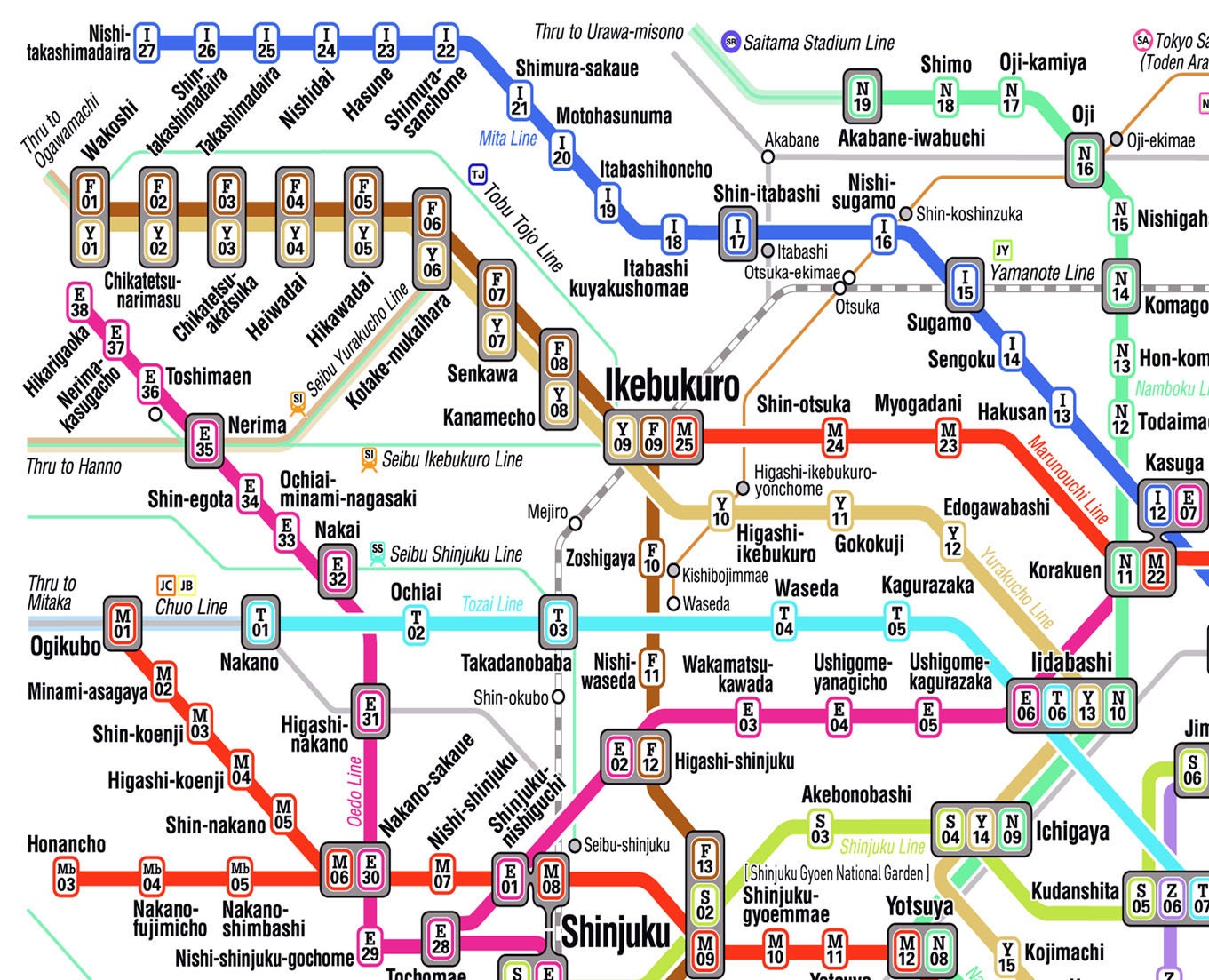 Tokyo - Map - Metro Map - Subway - Japan - Print - Poster - Etsy