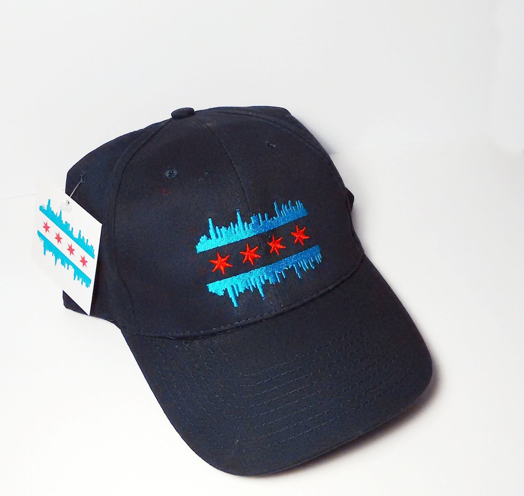 Embroidered Chicago Skyline Baseball Cap – Navy Blue Cotton Hat - Etsy