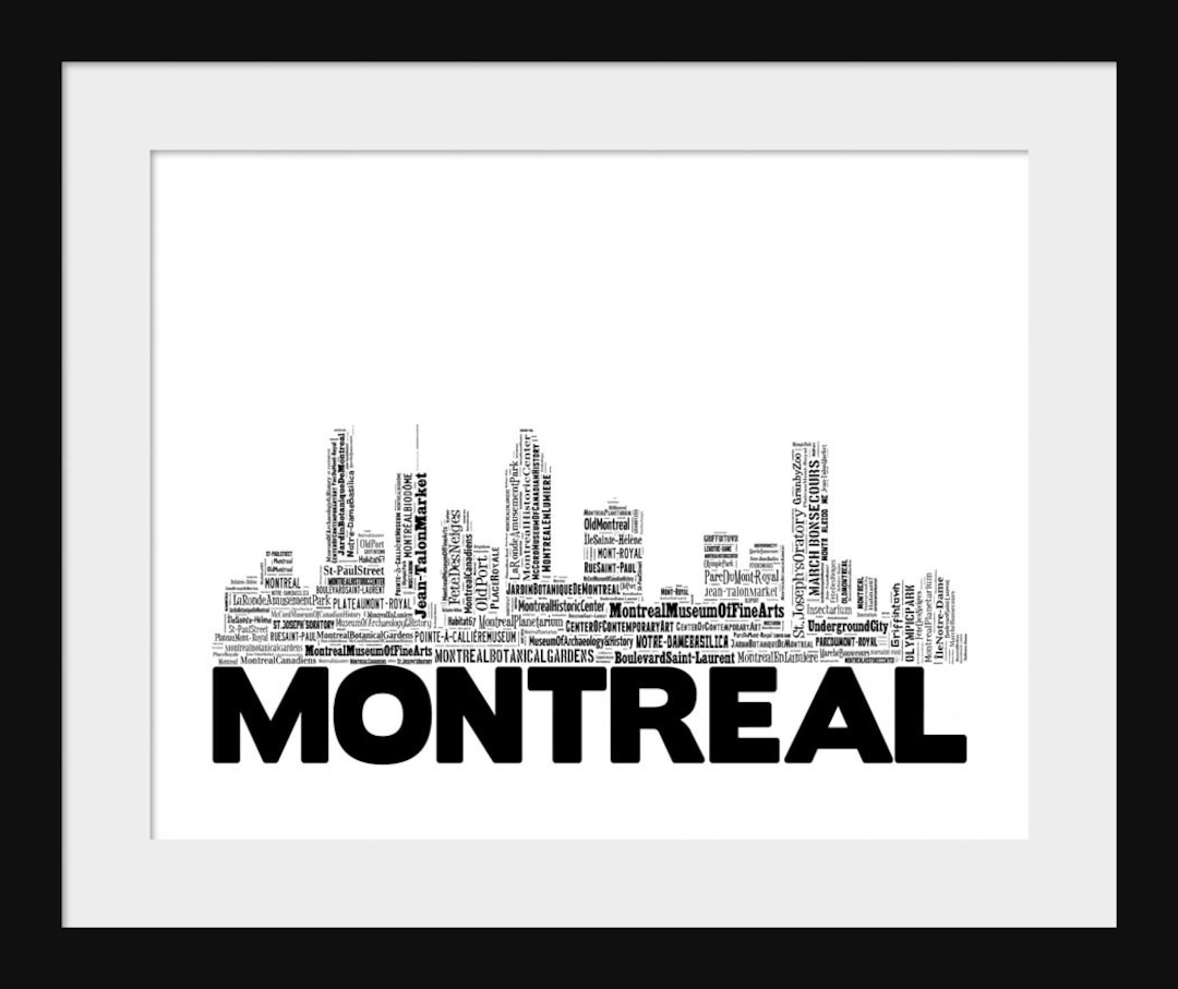Montreal Canada Skyline Word Art 3 Typography Print Poster - Etsy