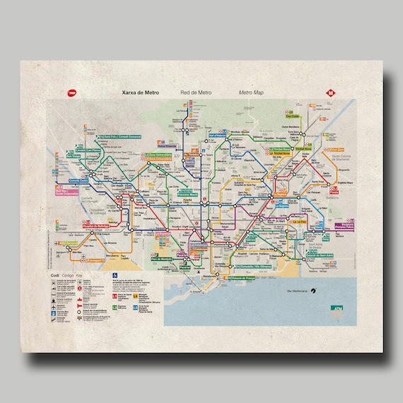 Detailed Metro Map Of Barcelona City Barcelona City Detailed Metro Map