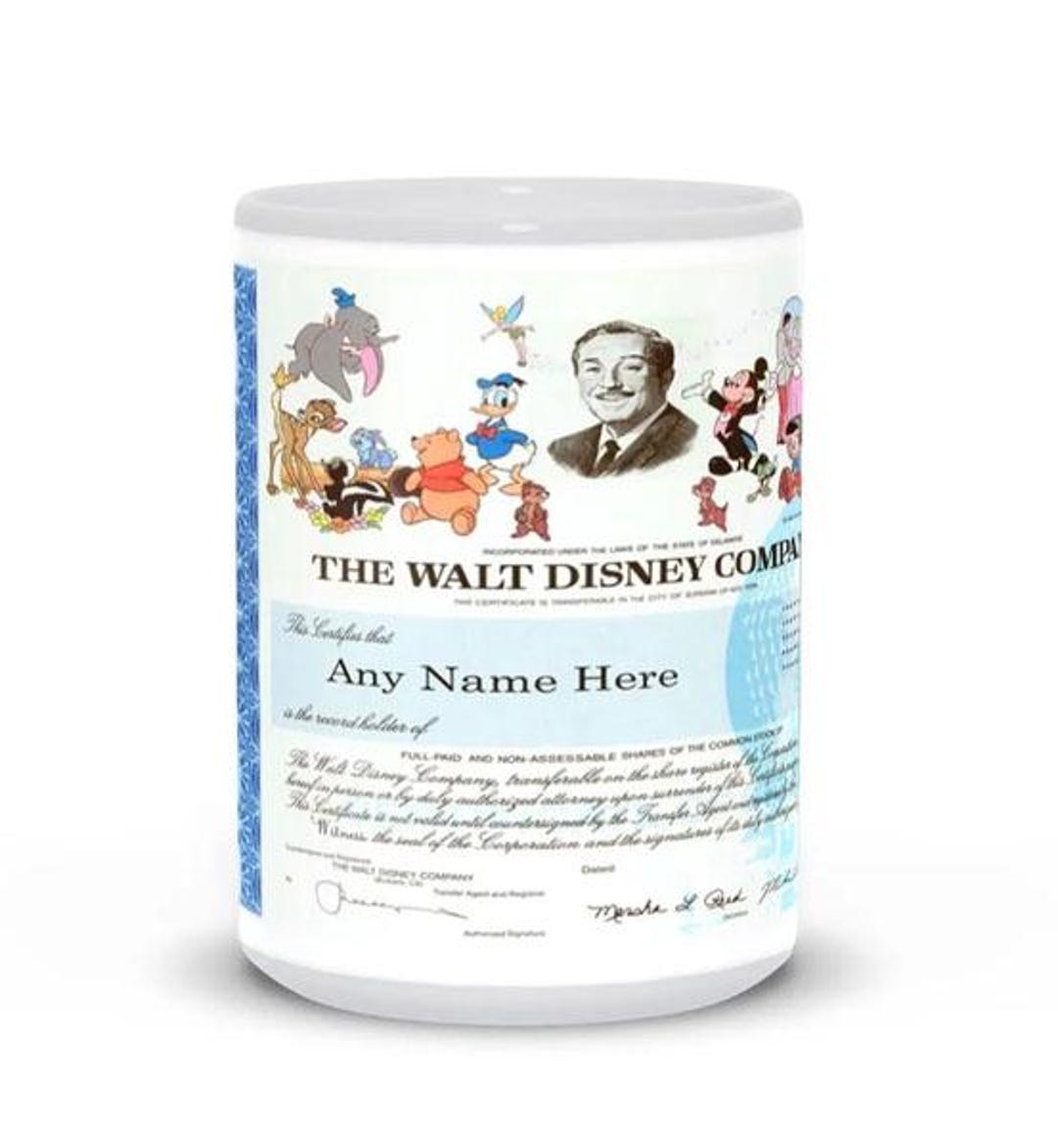 Coffee Cup - Disney - Stock Certificate - Custom - Disneyland ...