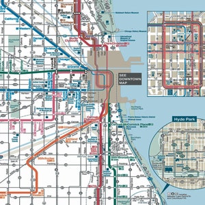 Chicago - Map - CTA - Metro Map - Print - Poster - Subway Map - Etsy