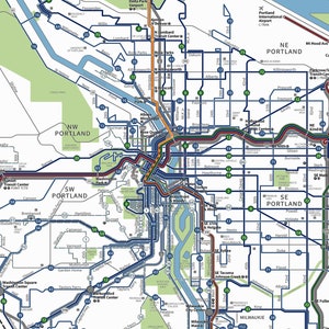 Portland - Oregon - Map - Metro Map - Print - Poster - MTA - Etsy
