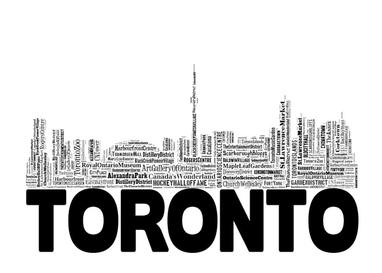 Toronto Canada Word Art Skyline 2 Typography Print Poster - Etsy