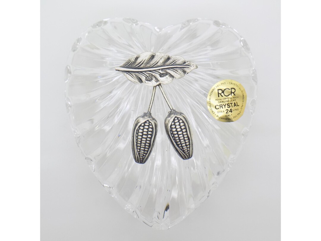 Vintage Italian Handmade Genuine Silver & Lead Crystal Jewellery Box ...