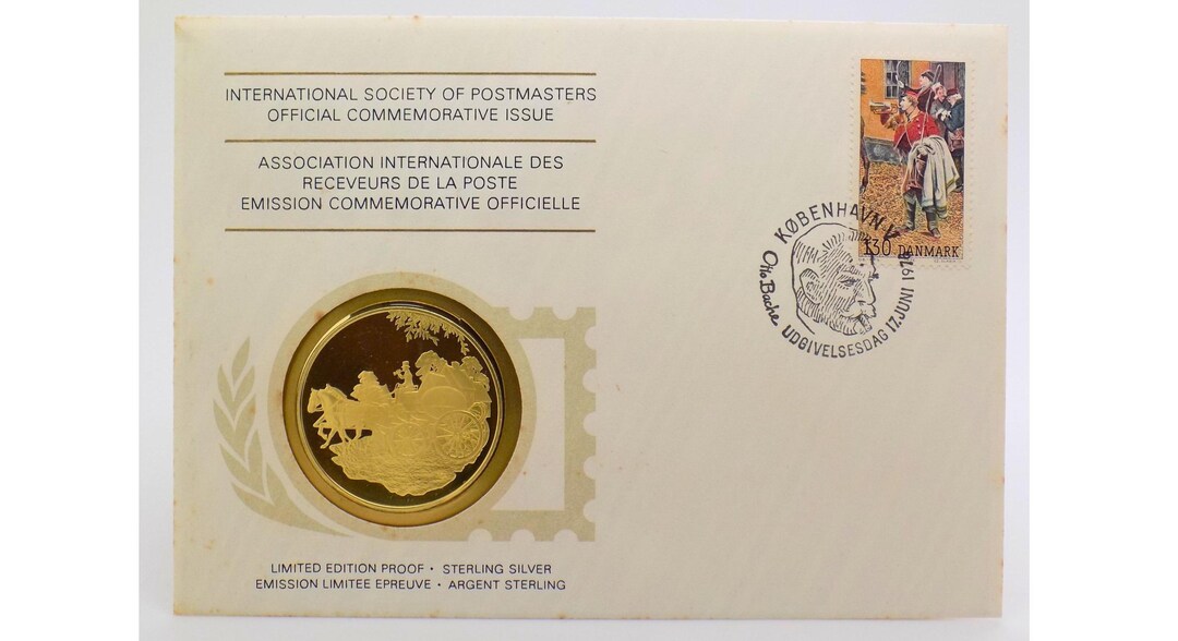 1976 International Society of Postmasters Denmark HAFNIA Stamp ...