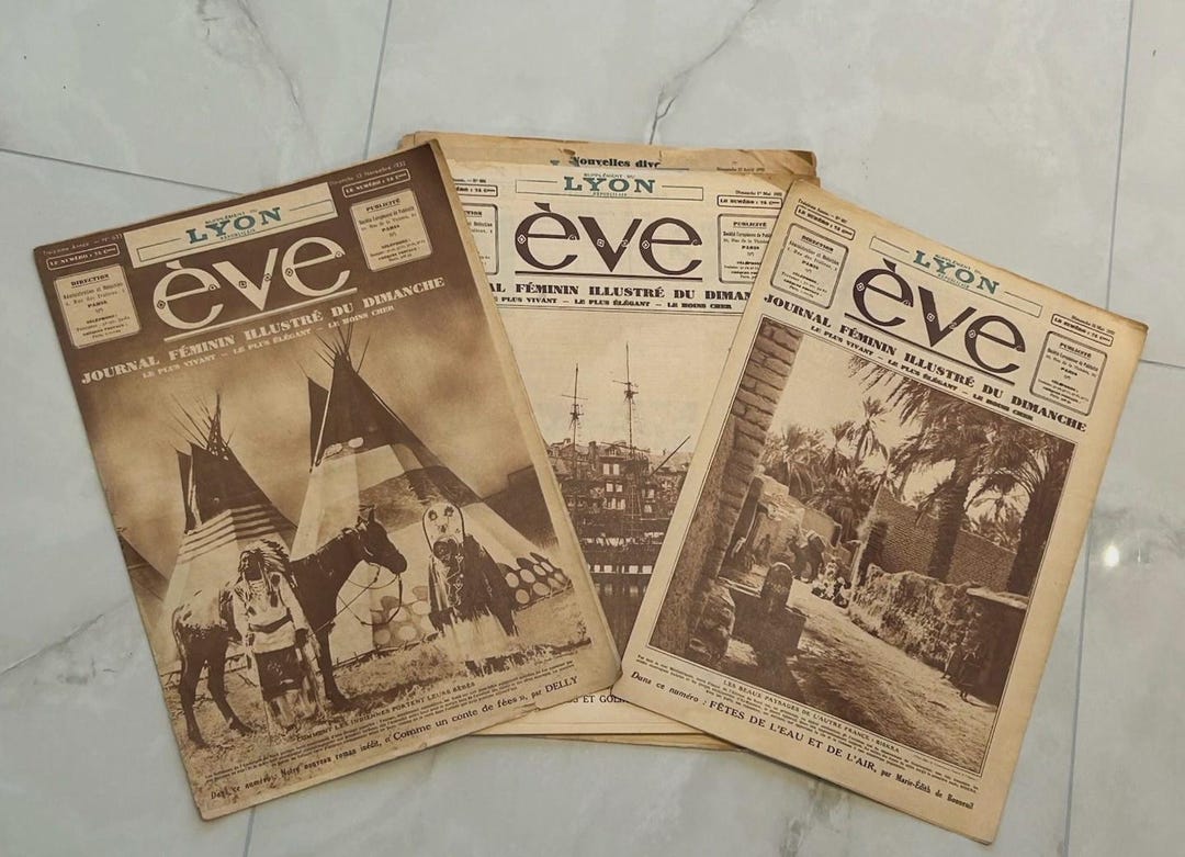 10 Antique French Magazines 1932 – Ève Journal Féminin Illustré ...