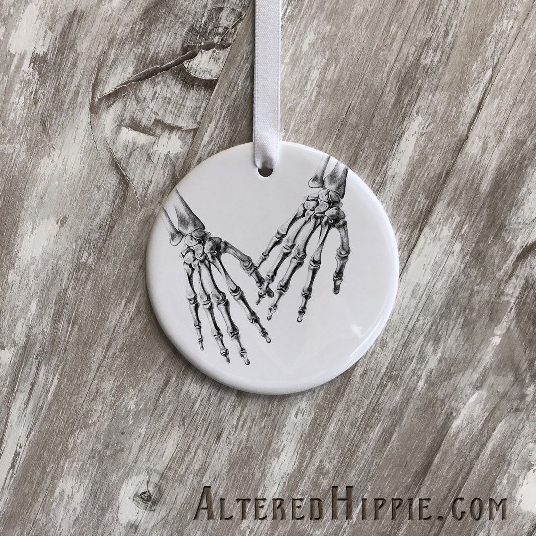 Skeletons Holding Hand Ornament Personalized | Skeleton Hands | Til ...