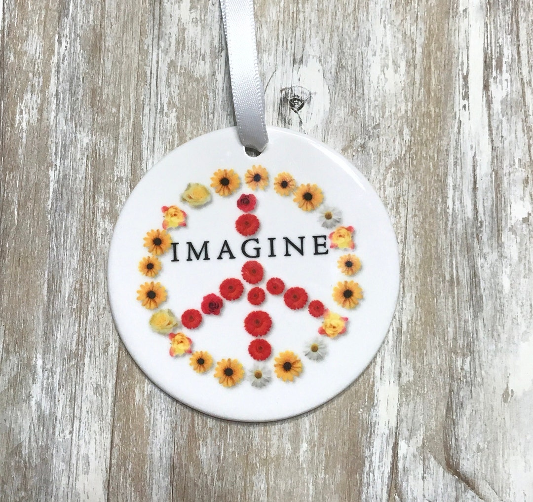 Daisy Peace Sign Ornament: Imagine Lennon Inspired Music Gift - Etsy