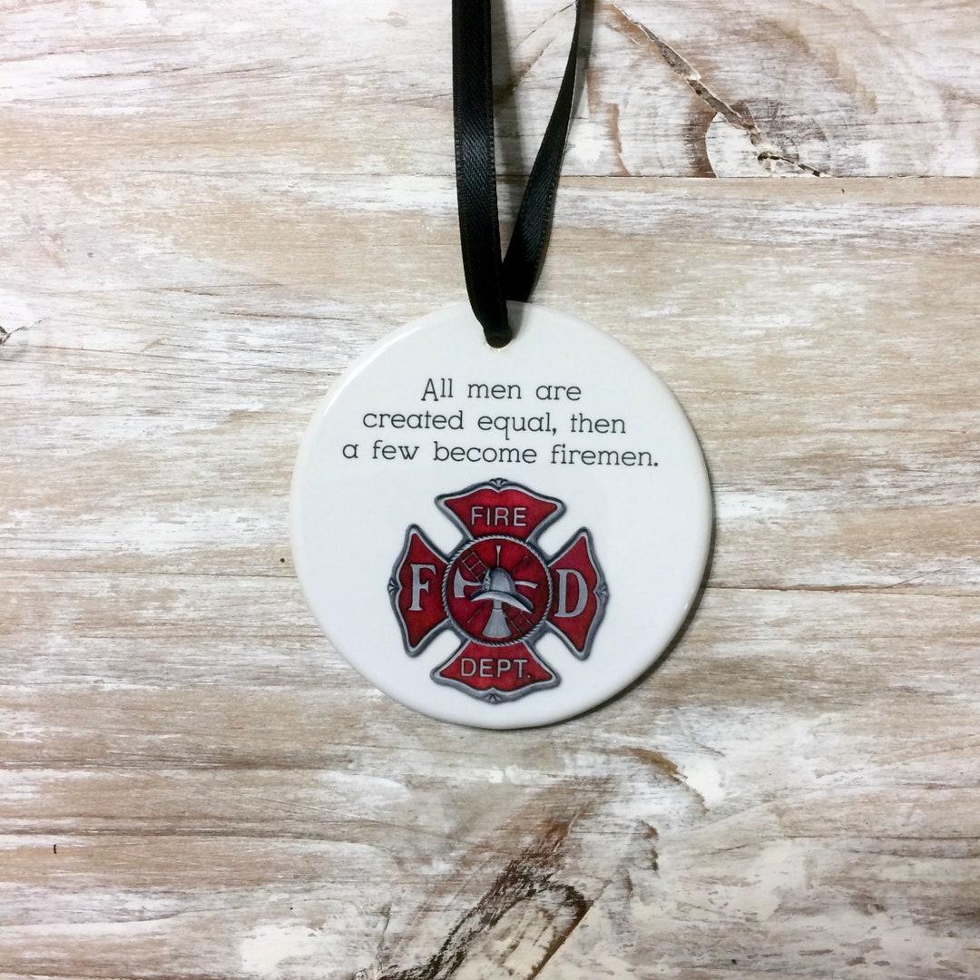Personalized Firefighter Shield Ornament: Fireman Tribute Gift - Etsy