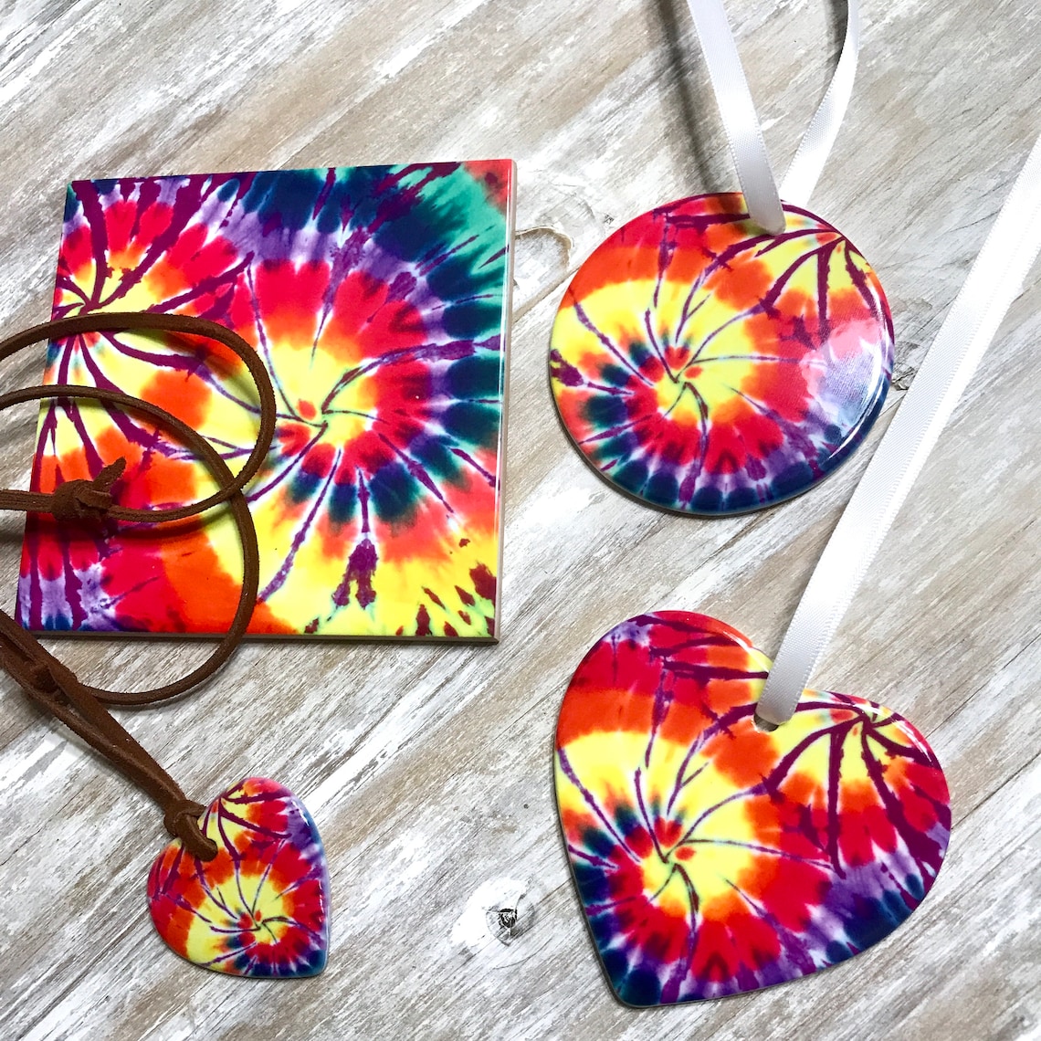 Rainbow Tie Dye Ornament Personalized Sun Tie Dye Hippie - Etsy