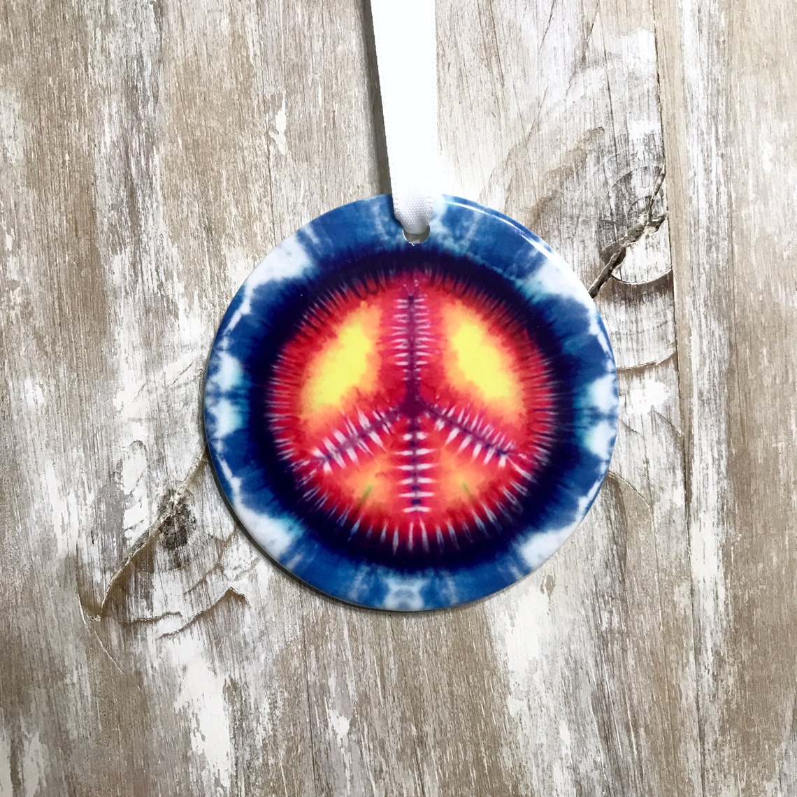Peace Sign Tie Dye Hippy Dippy Ornament Custom Hippie - Etsy