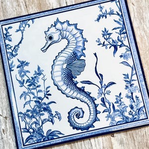 Seahorse Sea Life Tiles | Decorative Tiles | Ceramic Tile Trivet | 4.25 ...