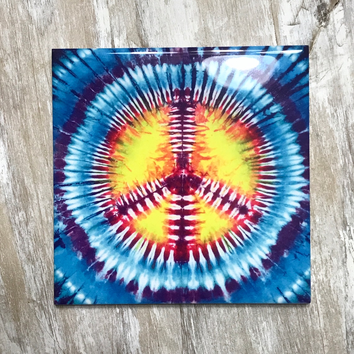 Tie dye Coaster Set Peace Sign Tie Dye Tie Dye Tile Tie | Etsy