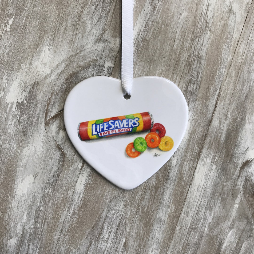 Life Savers Candy Ornament: Personalized Ceramic Heart, Friendship Gift ...