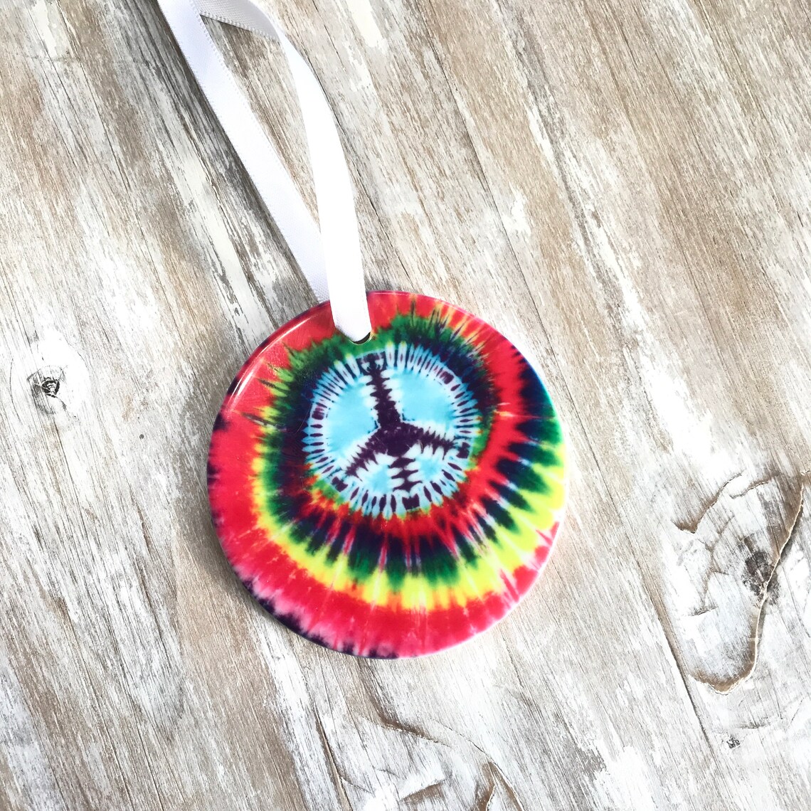 Peace Sign Tie Dye Hippy Dippy Ornament Custom Hippie - Etsy