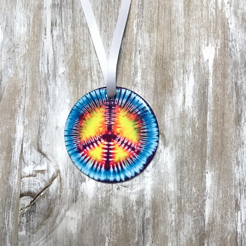 Peace Sign Tie Dye Hippy Dippy Ornament Custom Hippie - Etsy