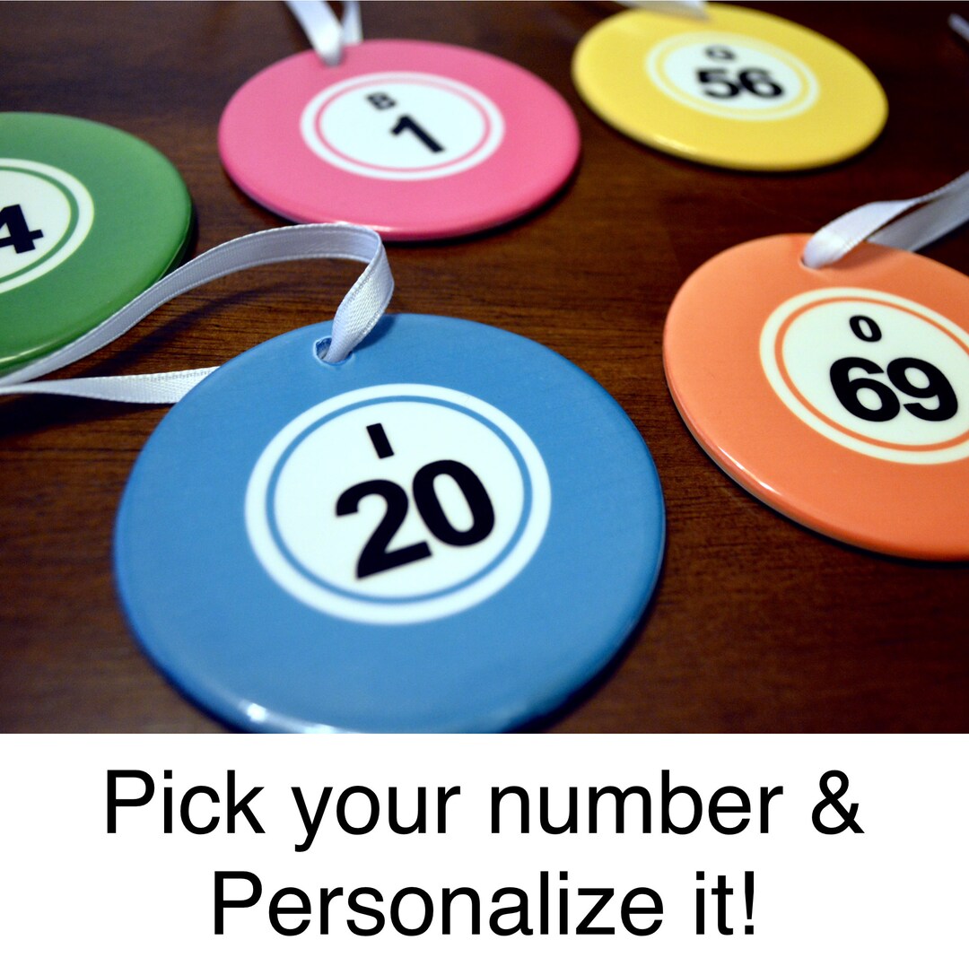 Personalized Bingo Ball Christmas Ornament: Lucky Number Gift - Etsy