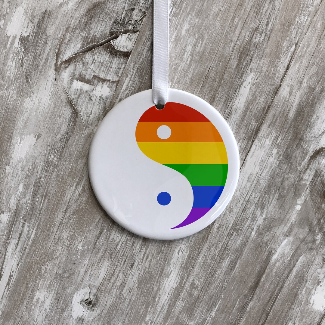 Rainbow Yin Yang Ornament: LGBTQ Gay Christmas Tree Decoration - Etsy