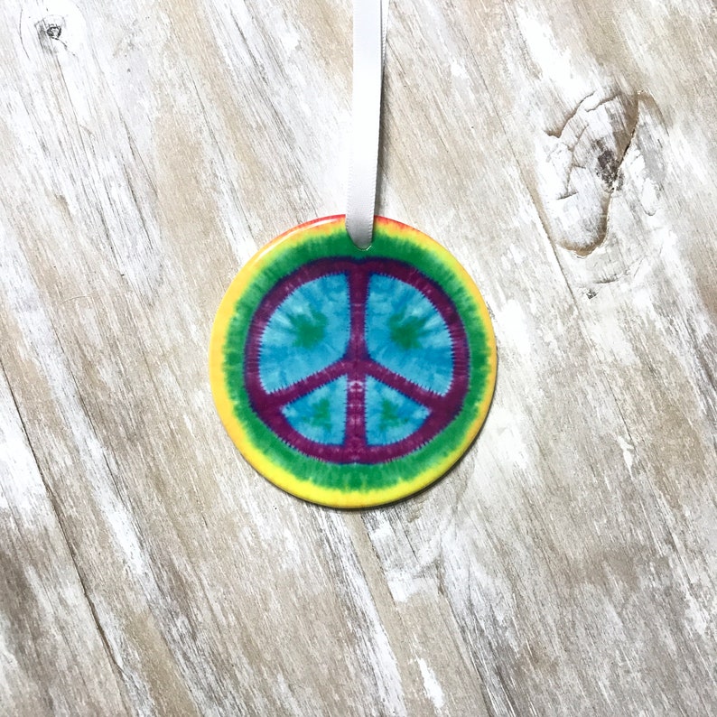 Peace Sign Tie Dye Hippy Dippy Ornament Custom Hippie - Etsy