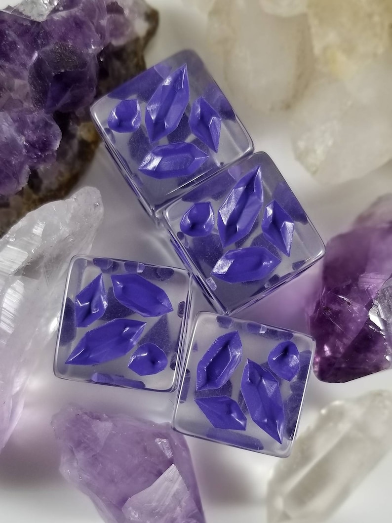 Crystal Dice / Set of 2 / D6 Gem Pagan Wiccan | Etsy