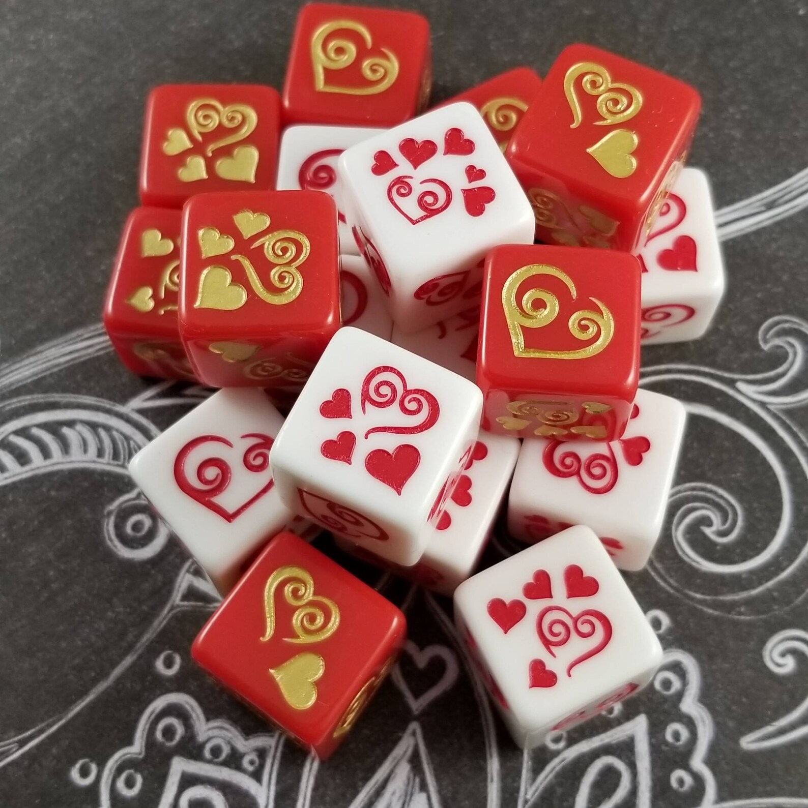 Heart Dice / Set of 2 / D6 Valentines Love Wedding - Etsy