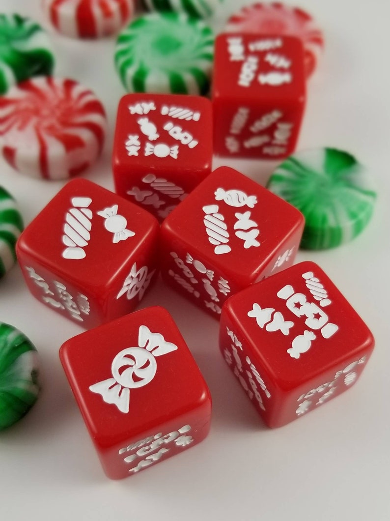 Candy Dice / Set of 2 / D6 Christmas Holiday - Etsy