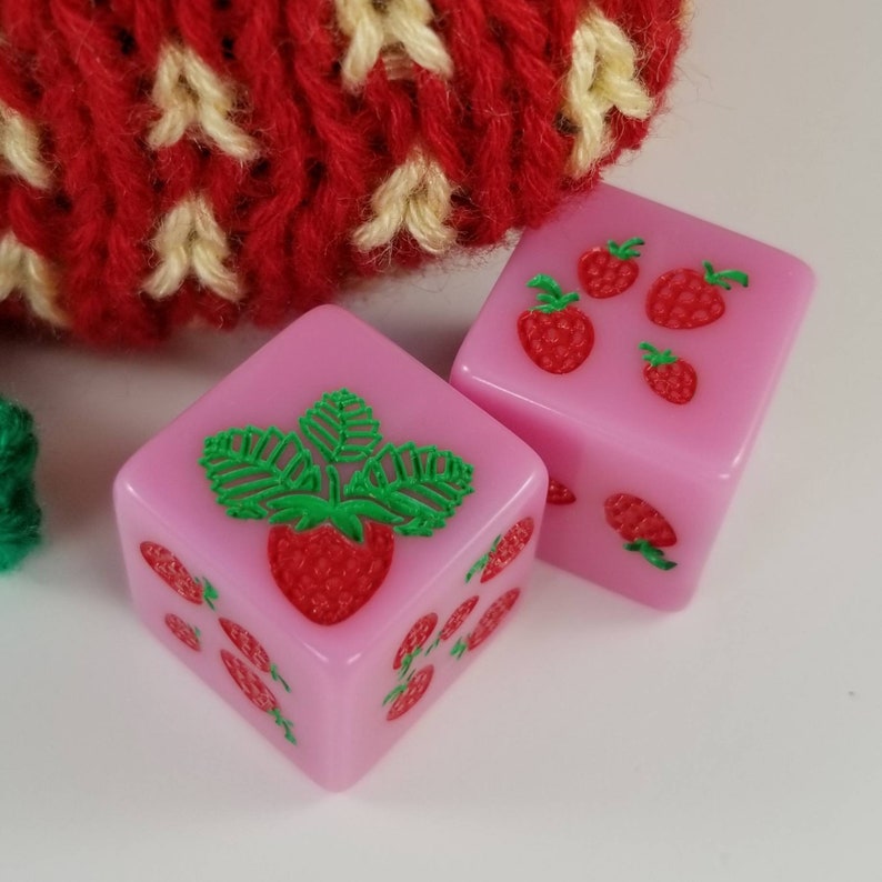 Dice Bags With Matching Dice - Strawberry Bag, Pineapple Bag, Fruit ...