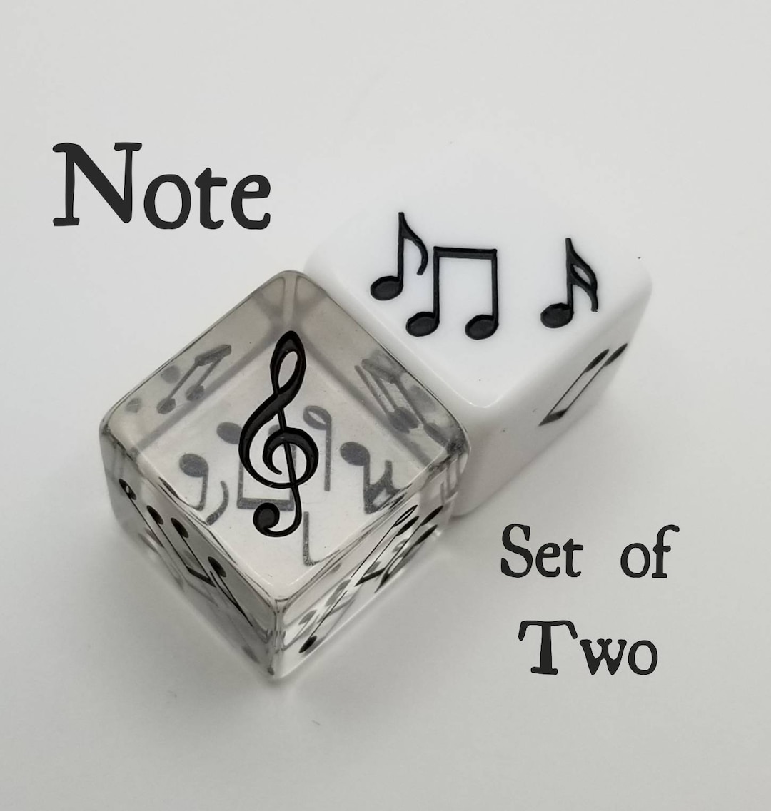 Note Dice / Set of 2 / D6 - RPG, Bard Class, Music - Etsy
