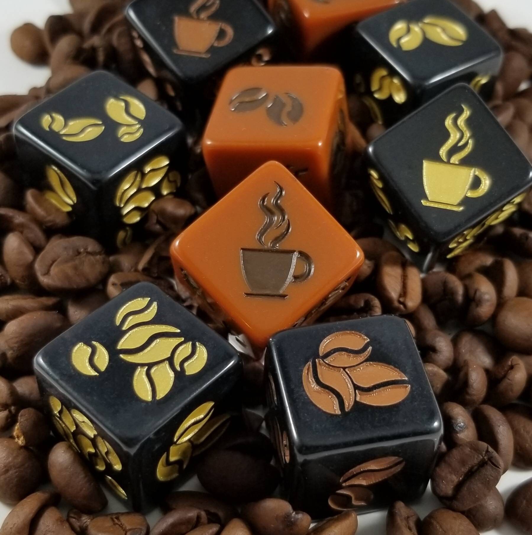 Coffee Dice / Set of 2 / D6 Cup Caffine Coffee Bean | Etsy