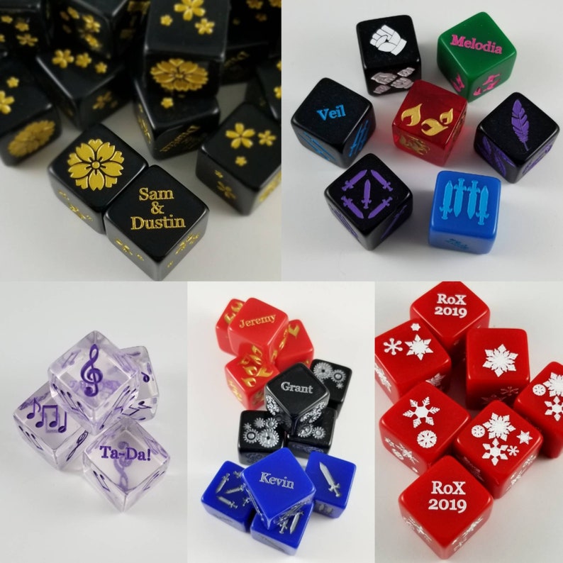 One Custom Dice With Your Choice of Pips Personalized D6 | Etsy