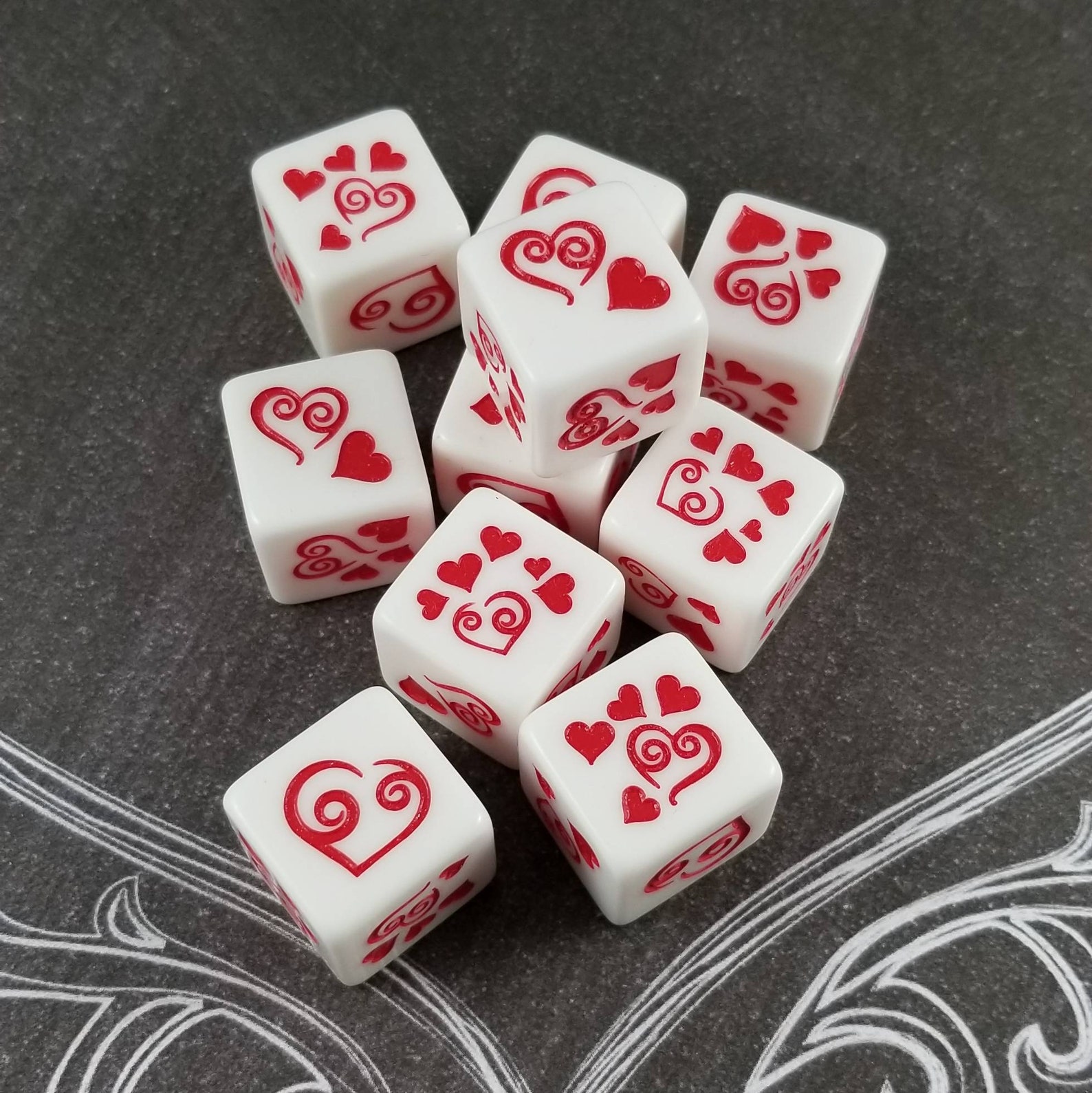 Heart Dice / Set of 2 / D6 Valentines Love Wedding - Etsy