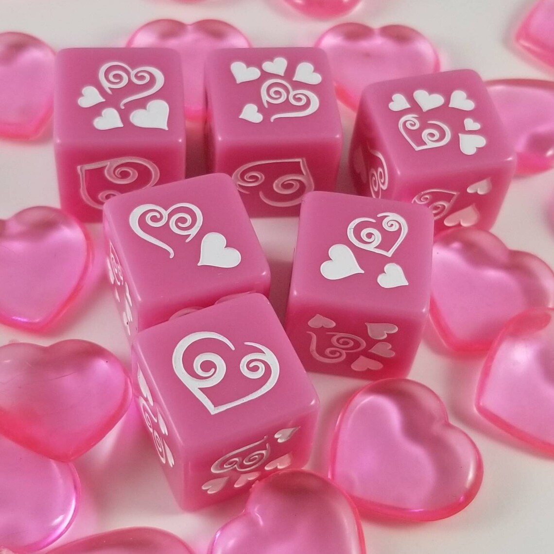 Heart Dice / Set of 2 / D6 Valentines Love Wedding - Etsy