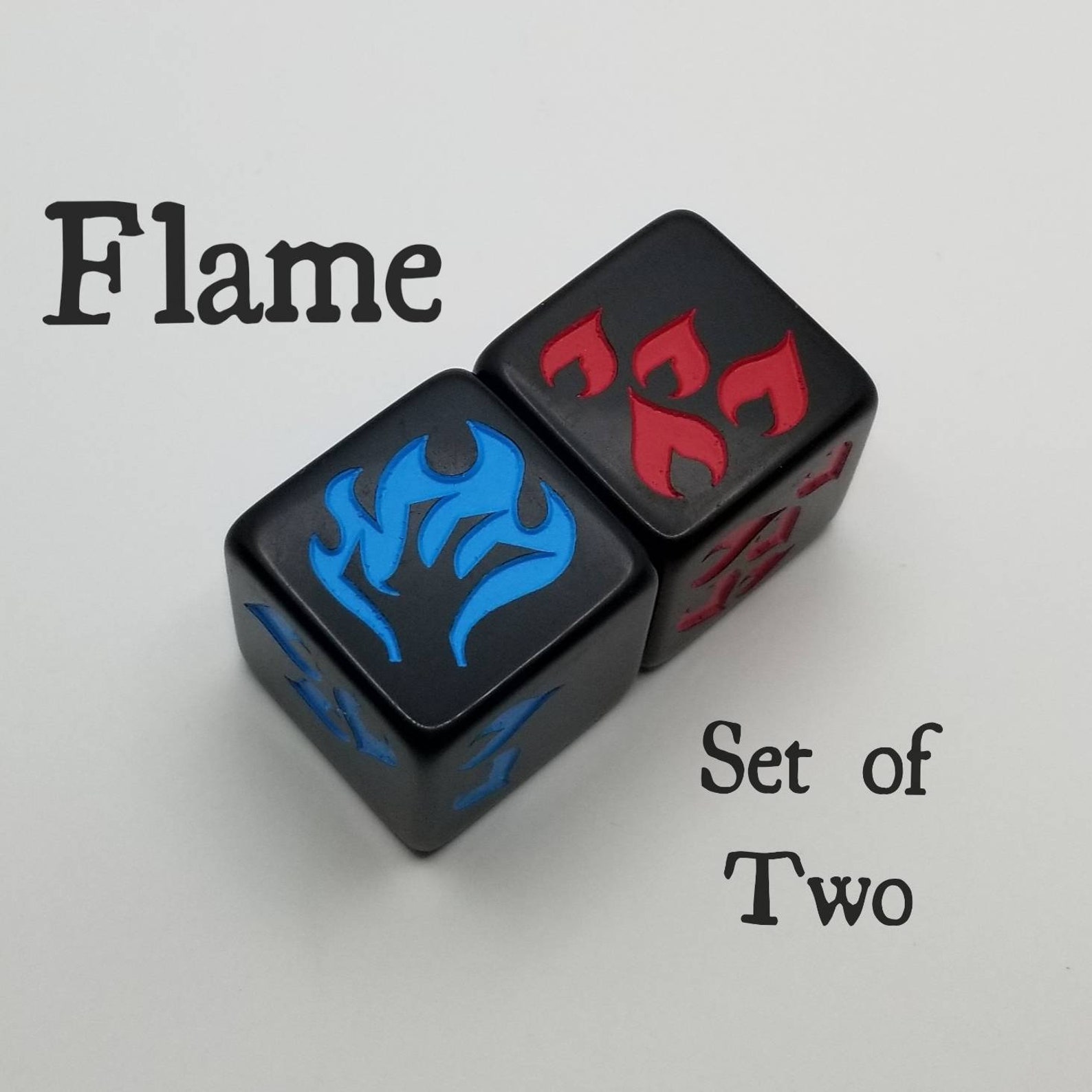 Flame Dice / Set of 2 / D6 RPG Sorcerer Class Magic - Etsy